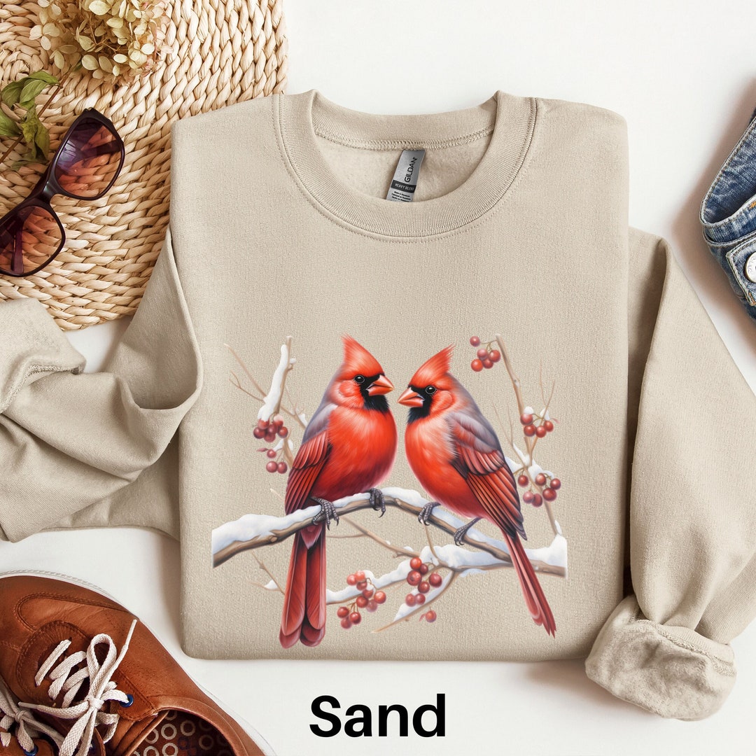 Cardinal Sweatshirt, Bird Lover Gift, Cardinal Bird Shirt, Red Cardinal ...