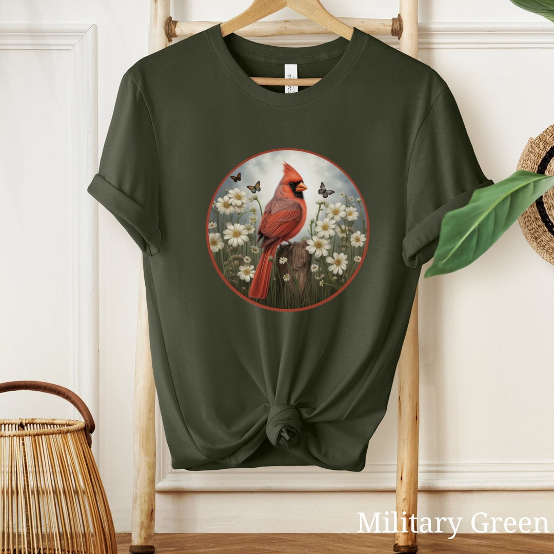 Cardinal Shirt, Red Cardinal Bird Shirt, Bird Lover Gift, Bird Watcher ...