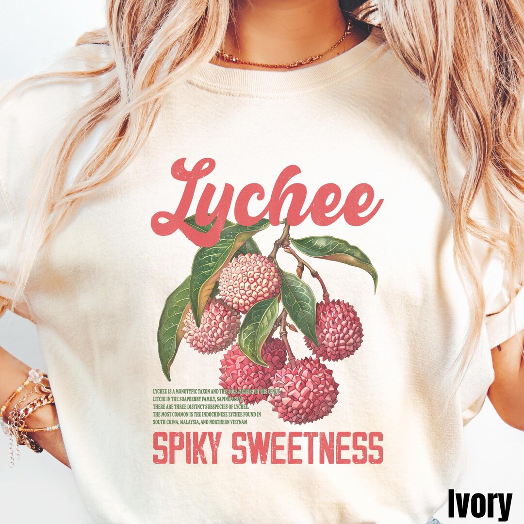 Retro Lychee Shirt, Comfort Colors® Botanical Fruit Shirt, Exotic ...