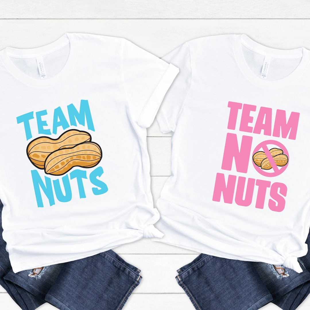 Team Nuts Team No Nuts Shirt, Gender Reveal Party Shirt, Pink or Blue, Baby Announcement Shirt ...