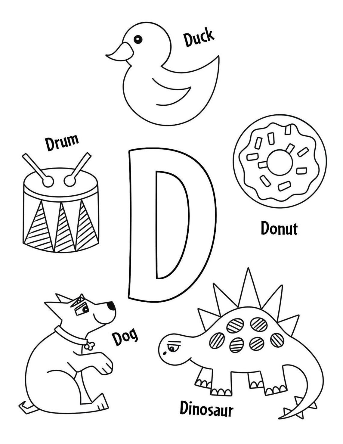 Happy Alphabet Coloring Book Printable Pages 26 Digital Instant ...