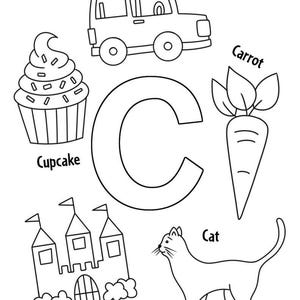 Happy Alphabet Coloring Book Printable Pages 26 Digital Instant ...