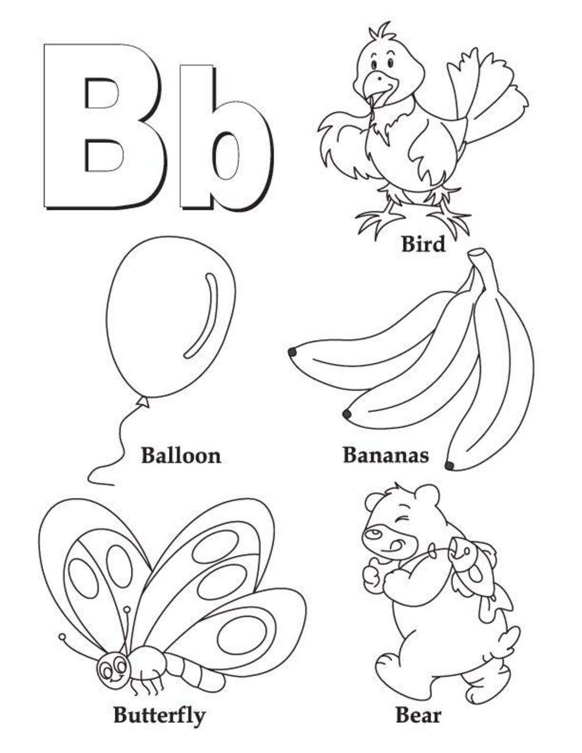 Happy Alphabet Coloring Book Printable Pages 26 Digital Instant ...