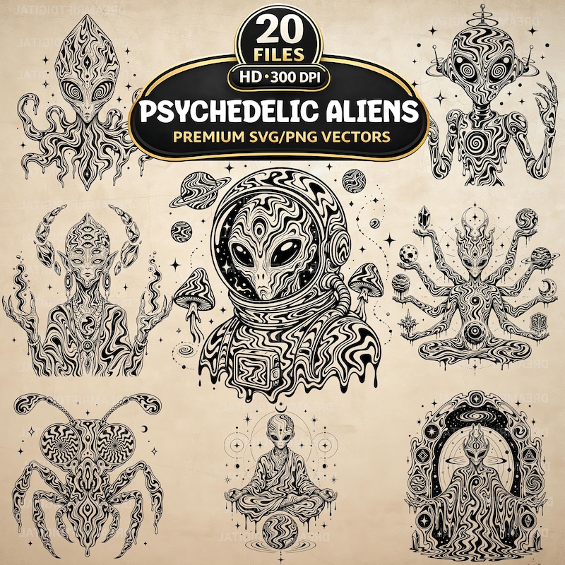 Trippy Alien Bundle Png - Etsy