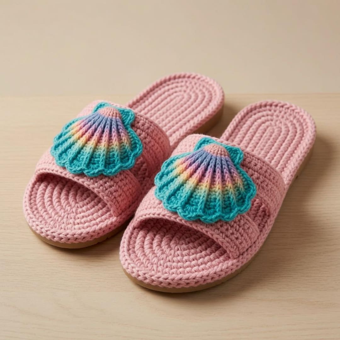 Crochet Shell Sandals Pattern PDF | Beach Sandal Crochet Tutorial ...