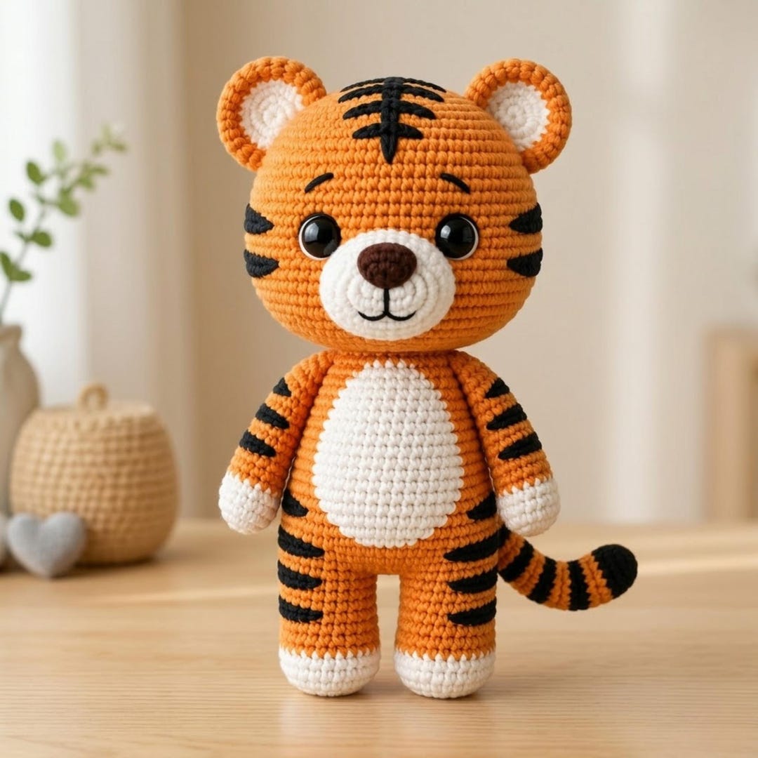 Tiger Crochet Pattern PDF, Amigurumi Tiger Pattern, Baby Tiger Plush ...