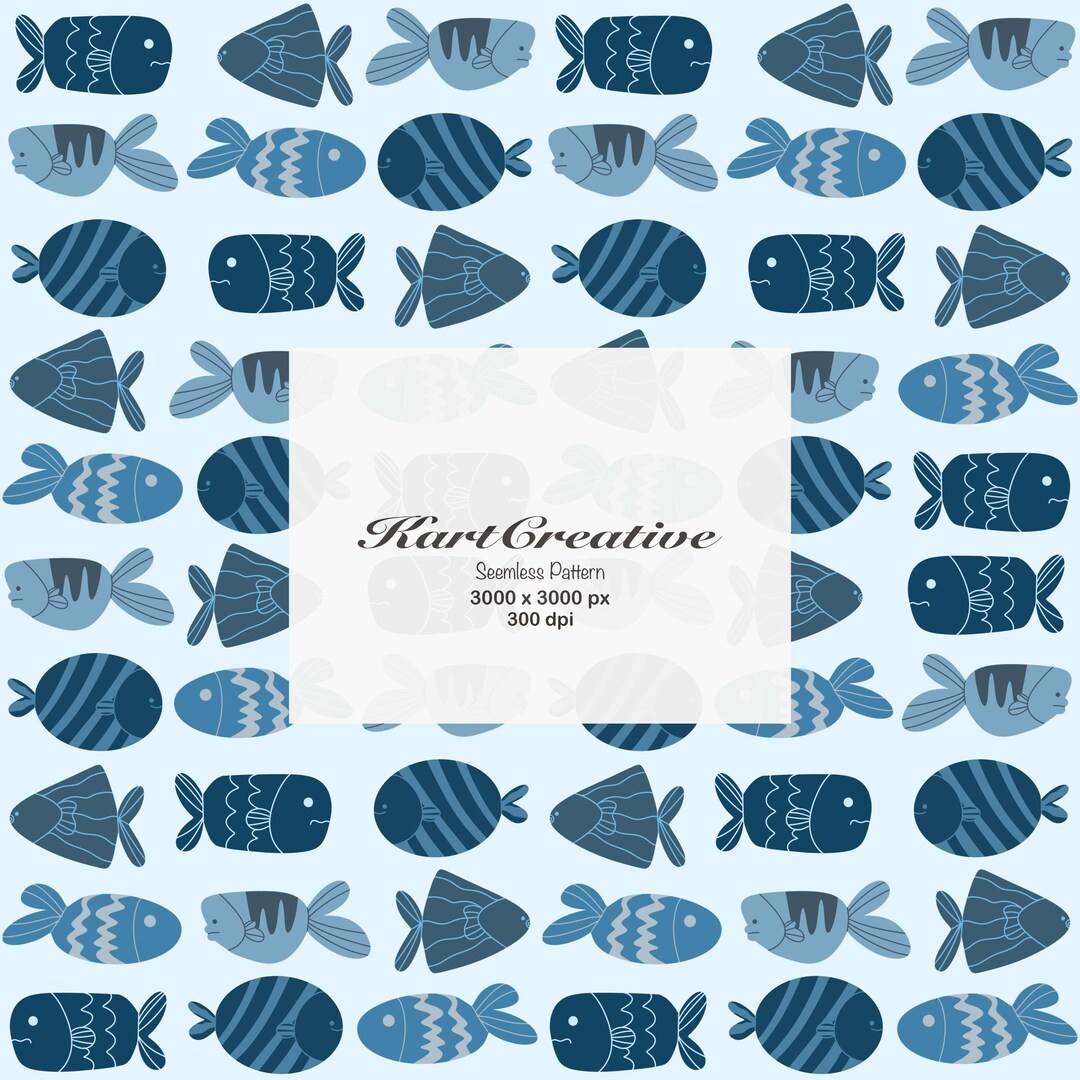 Cute Fish Seamless Pattern | Ocean Digital Paper | Kids Fish Pattern ...