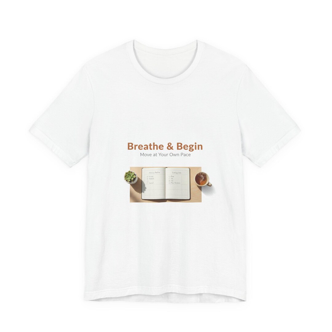 Breathe & Begin Checklist Tee | Reset Routine, Motivational Planner - Etsy