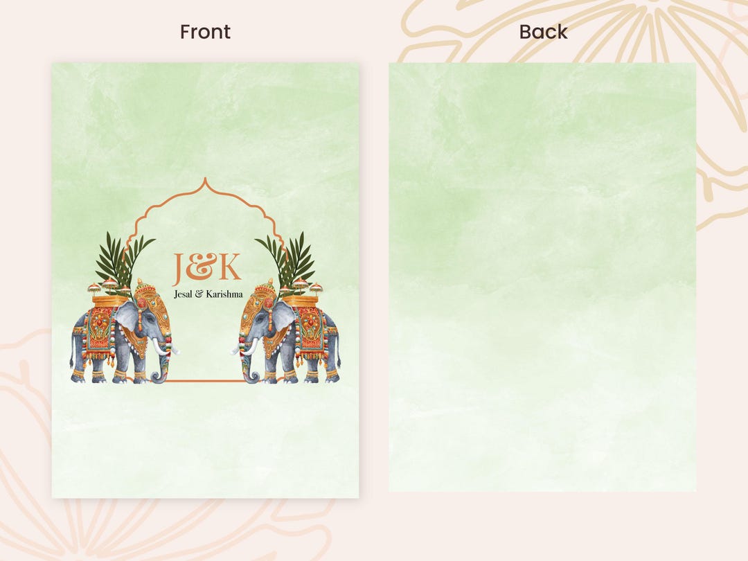Amba Elephant Cover Invitation - Etsy
