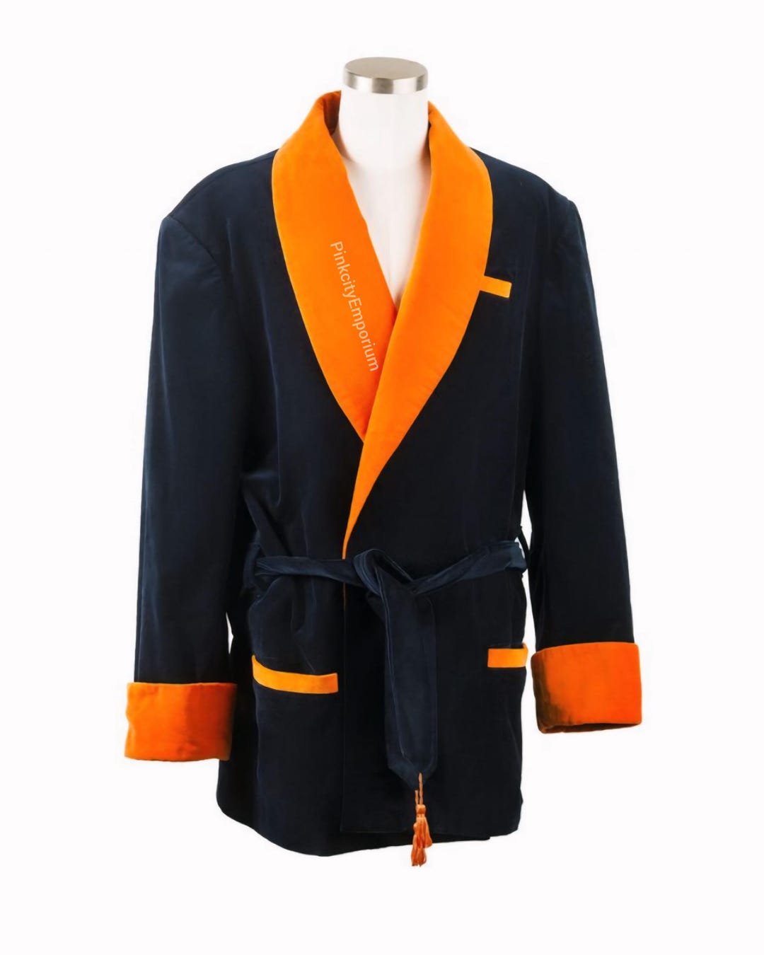 Men's Navy Blue Smoking Jacket, Smoking Jackets for Dinner Party Wear ...