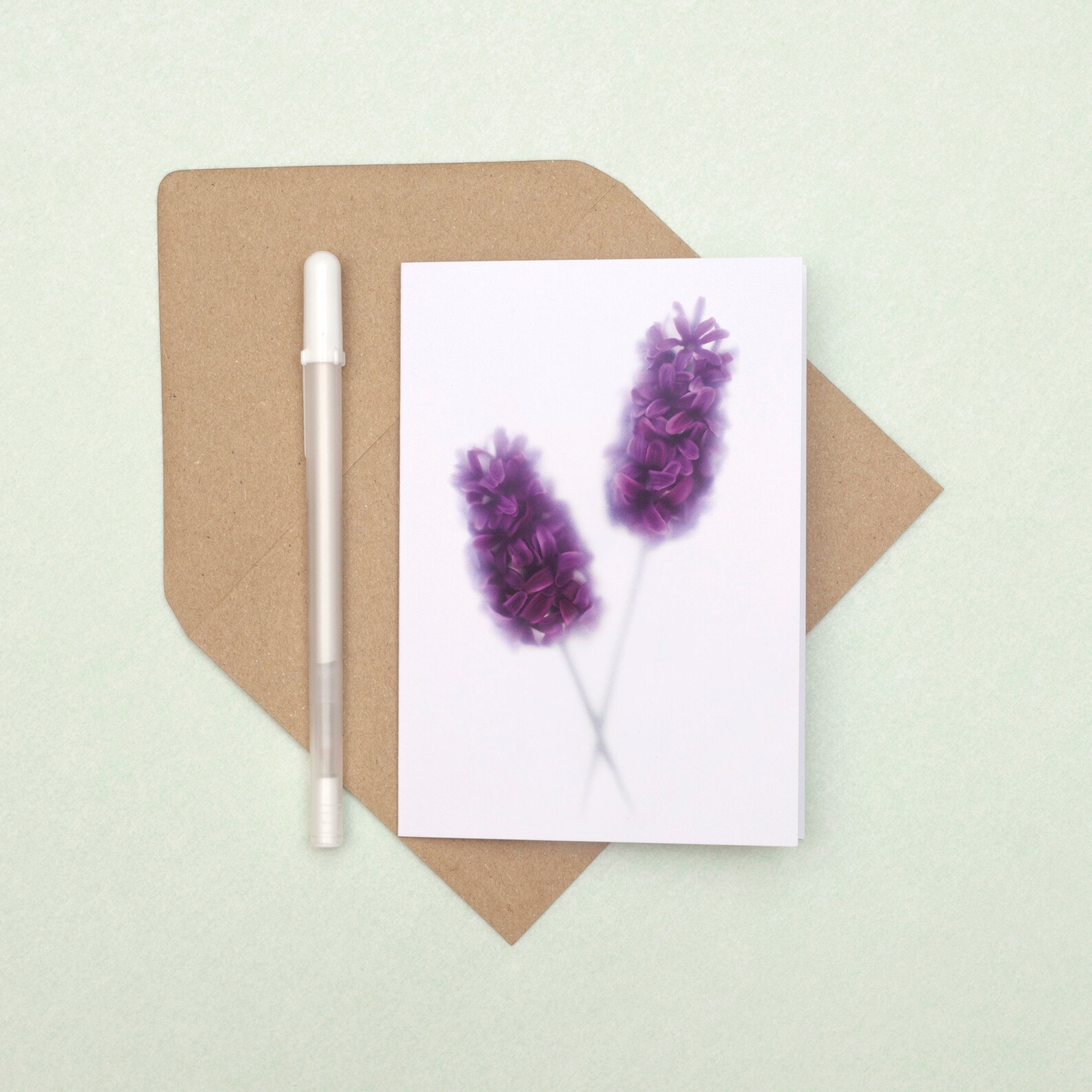Purple Flower Greeting Card, Floral Art Card, Botanical Cards, Any ...
