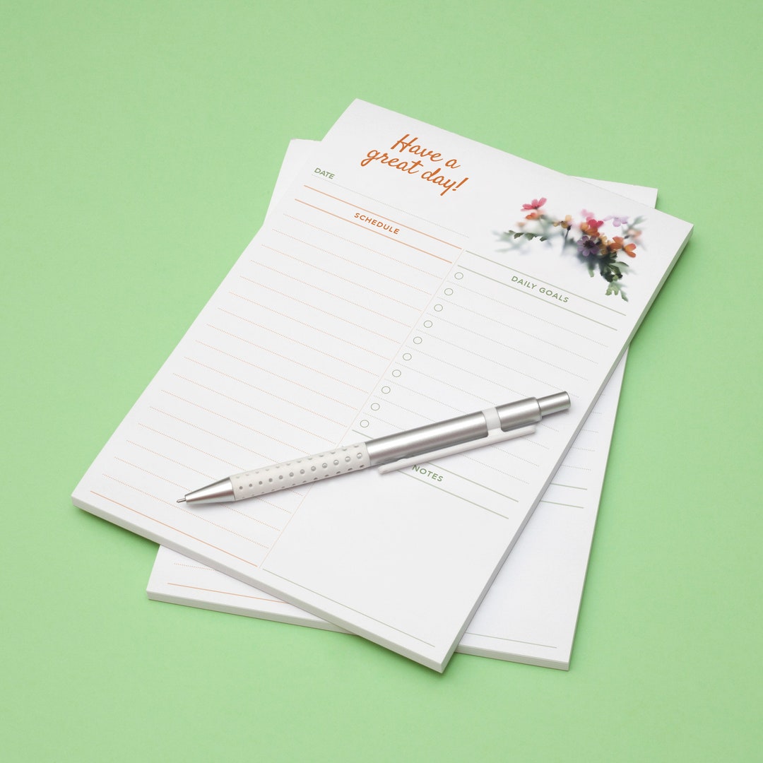 A5 Daily Planner Pad, Floral Daily Desk Planner, Minimal Daily ...