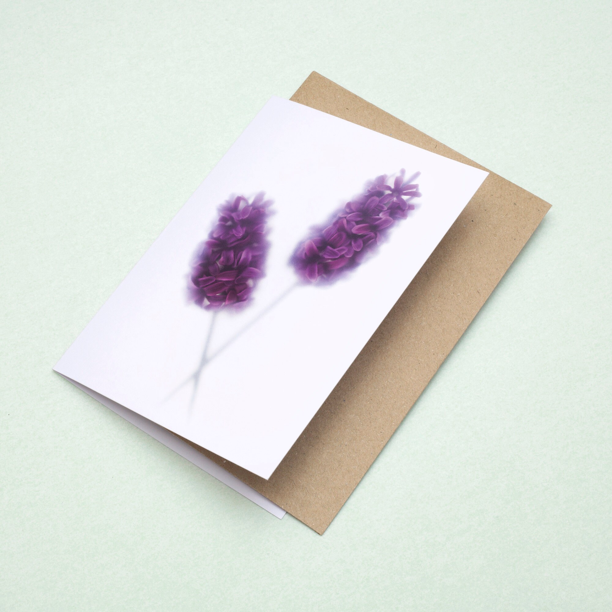 Purple Flower Greeting Card, Floral Art Card, Botanical Cards, Any ...
