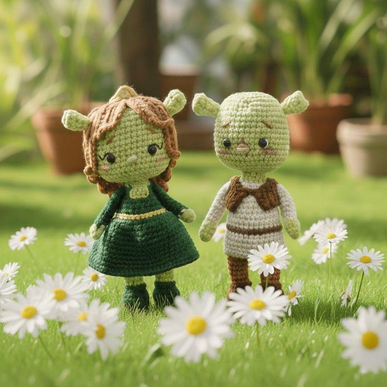 Shrek& Fiona Amigurumi Crochet Pattern PDF, Plush Toy DIY, Digital ...