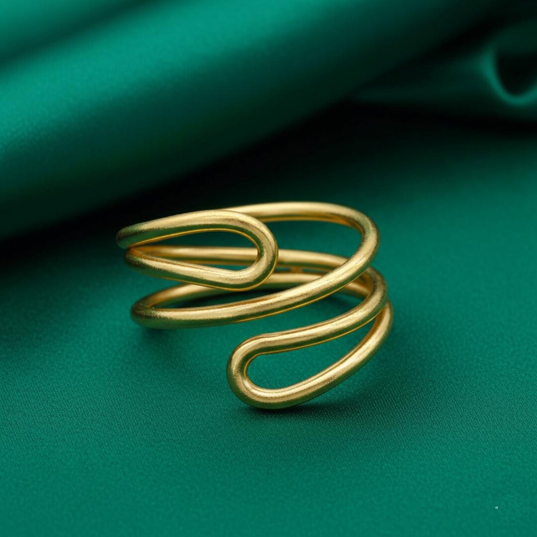 Modern Gold Loop Wrap Ring - Minimalist Multi-layer Statement Band ...