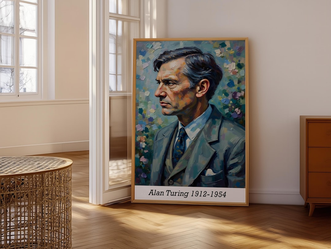 Alan Turing Impressionist Portrait Art Print, Computer Science Oil ...