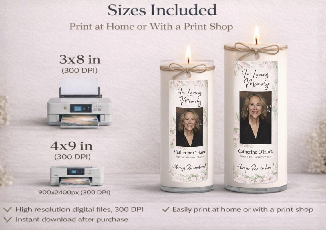 Memorial Candle Label Template | Canva Editable | in Loving Memory 3x8 ...