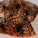 2" Black Velvet Spider & Web on Sparkling Sheer Orange Organza Ribbon ...