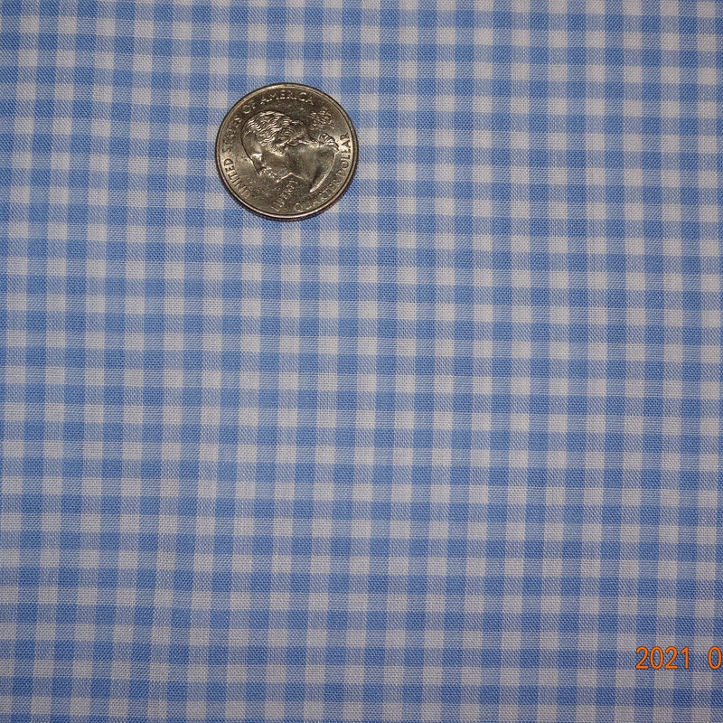 Blue Gingham Fabric - Etsy