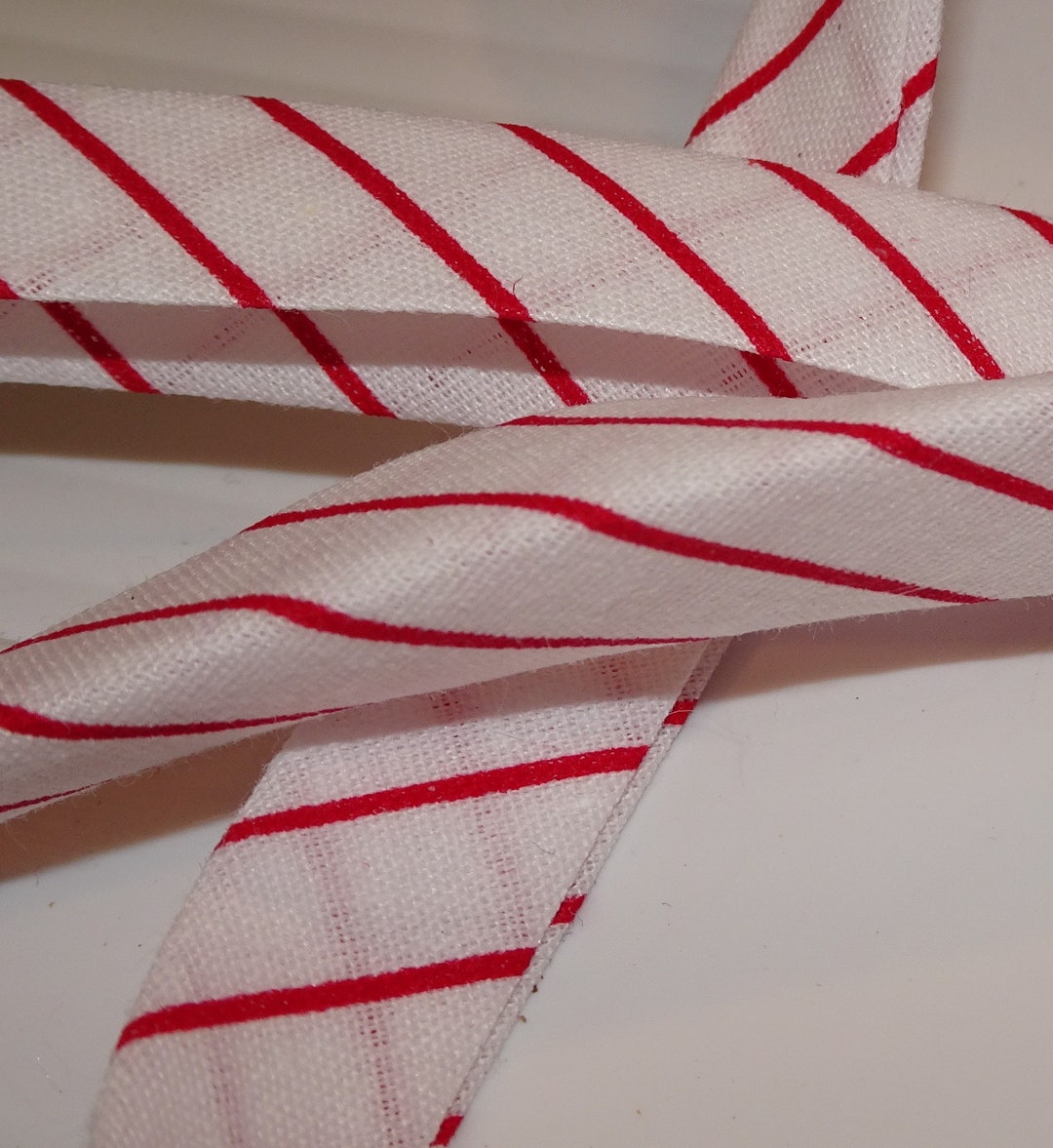 1/2" Extra Wide RED STRIPES on White Double Fold Bias Tape BTY Special ...