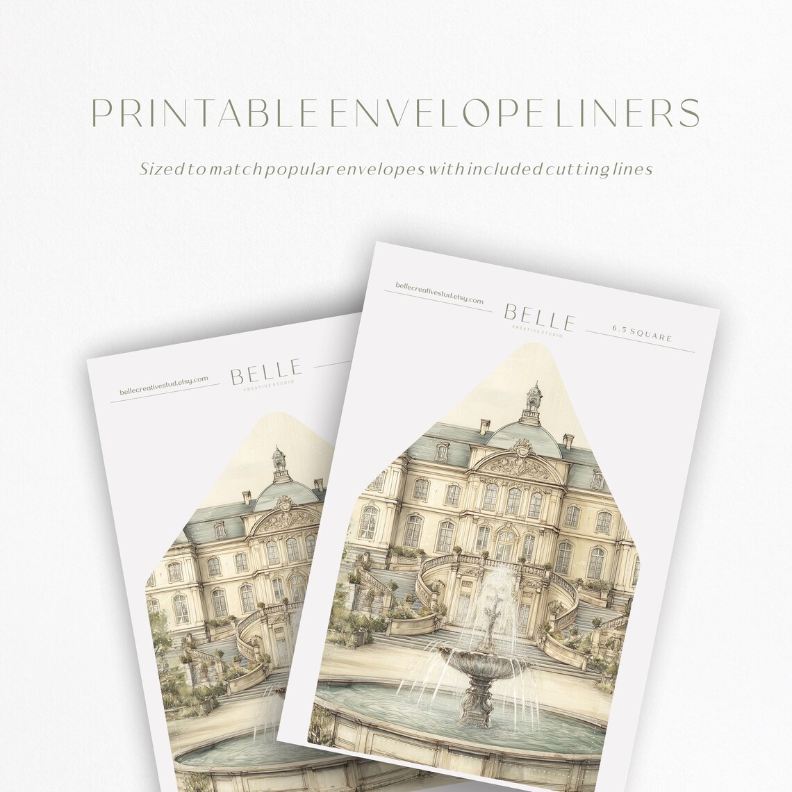 European Palace Envelope Liner Printable | Luxury Wedding Envelope ...