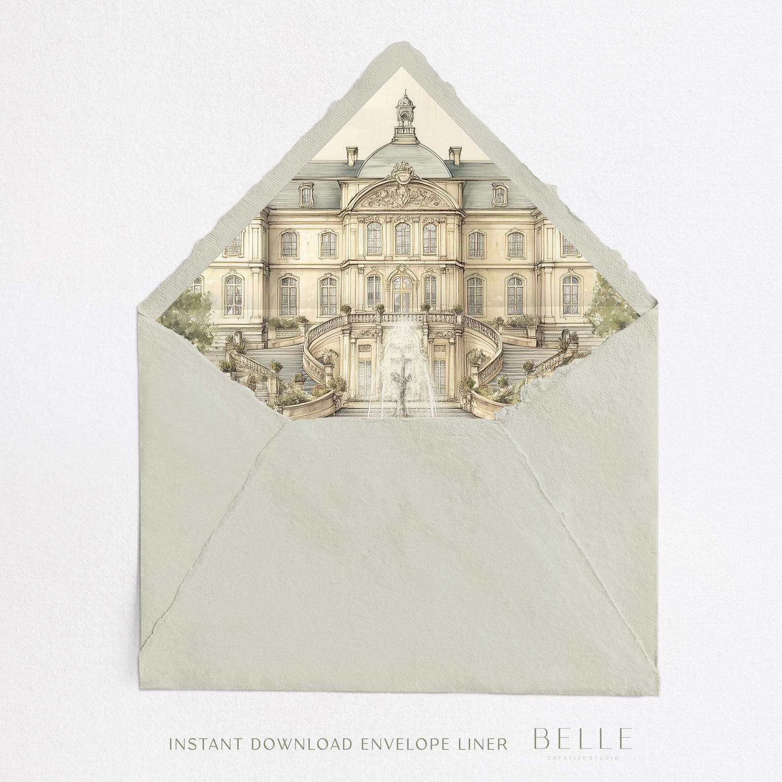 European Palace Envelope Liner Printable | Luxury Wedding Envelope ...