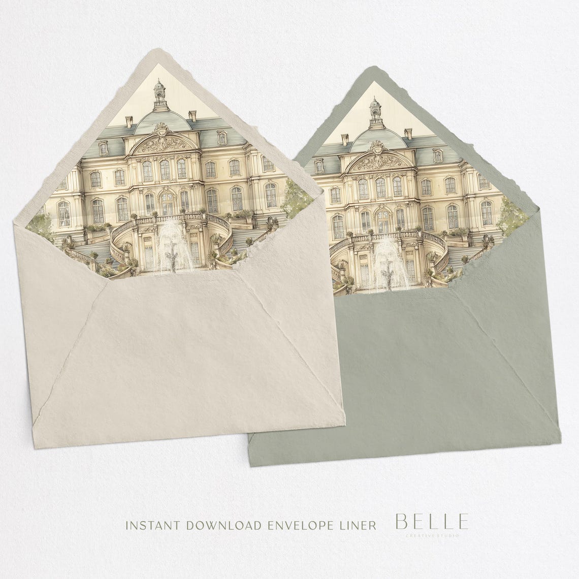 European Palace Envelope Liner Printable | Luxury Wedding Envelope ...