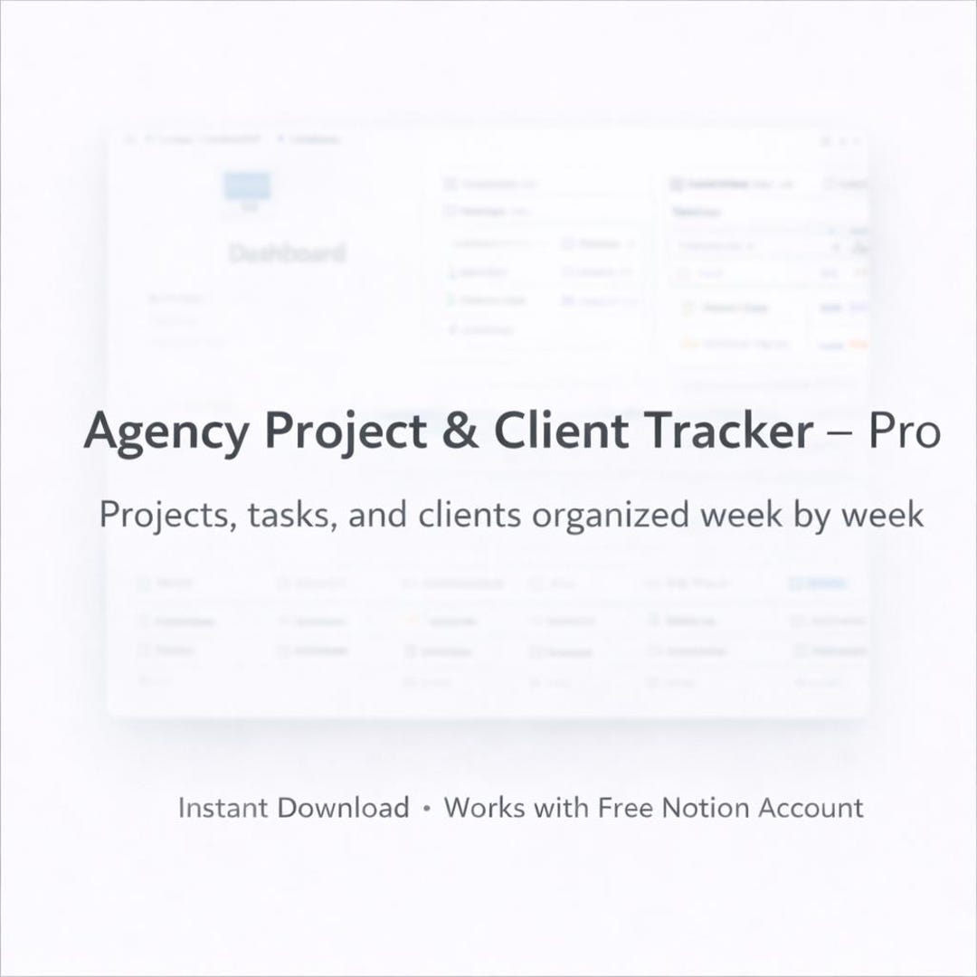 Agency Project & Client Tracker — Pro – Notion Client and Project ...