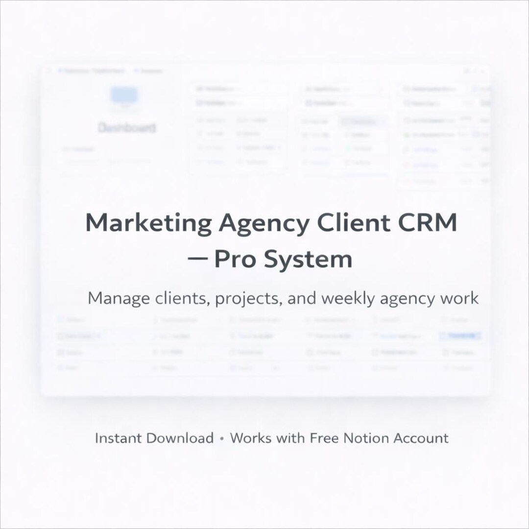 Marketing Agency Client CRM — Pro System – Notion Client & Project ...