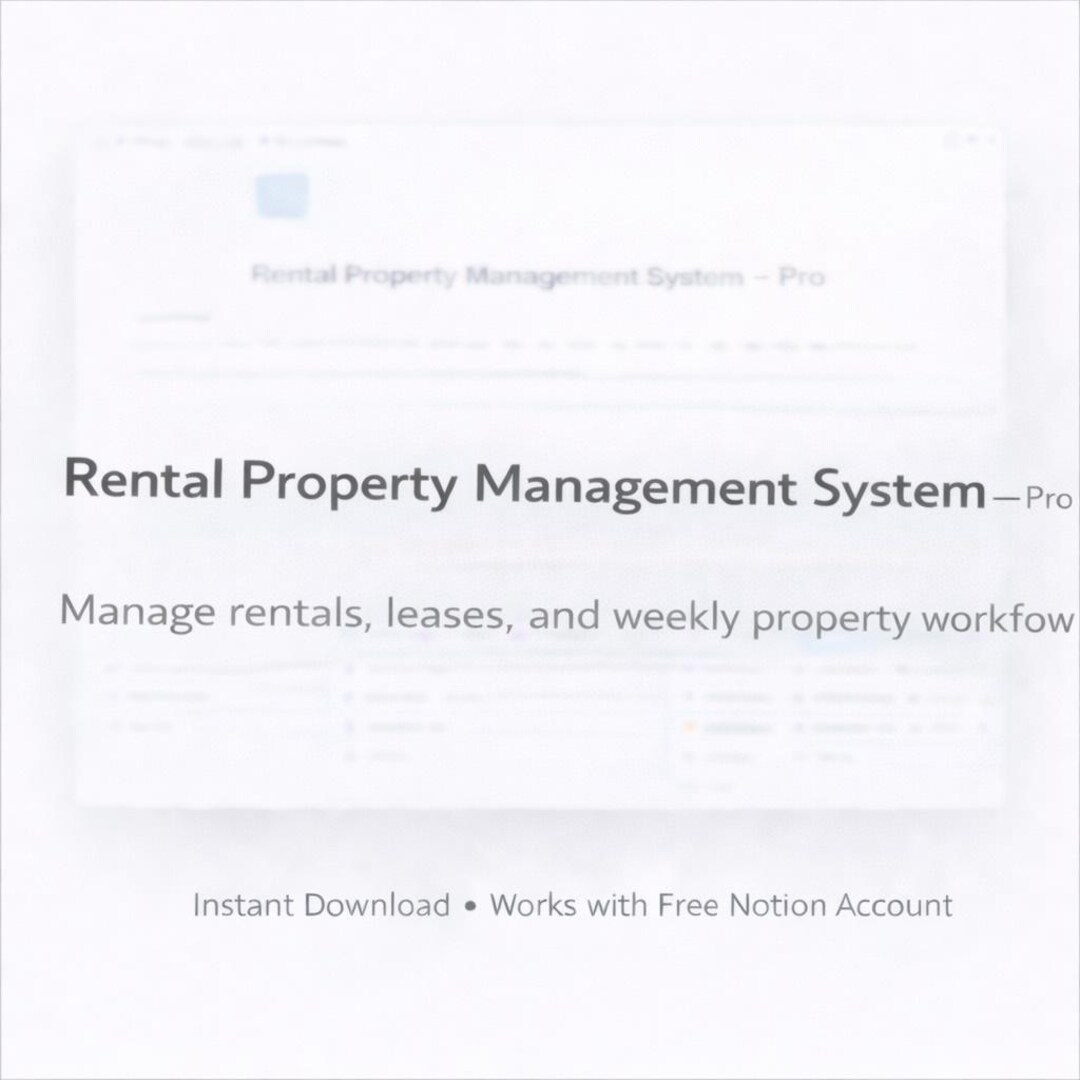 Rental Property Management — Rental & Weekly Workflow (pro) - Etsy