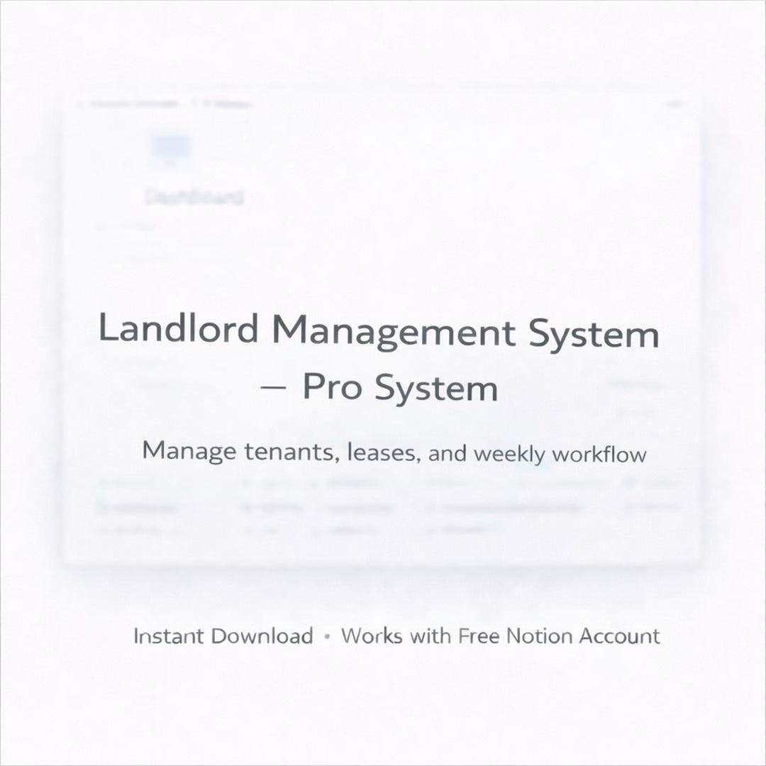 Landlord Management System — Tenants & Weekly Operations (pro) - Etsy