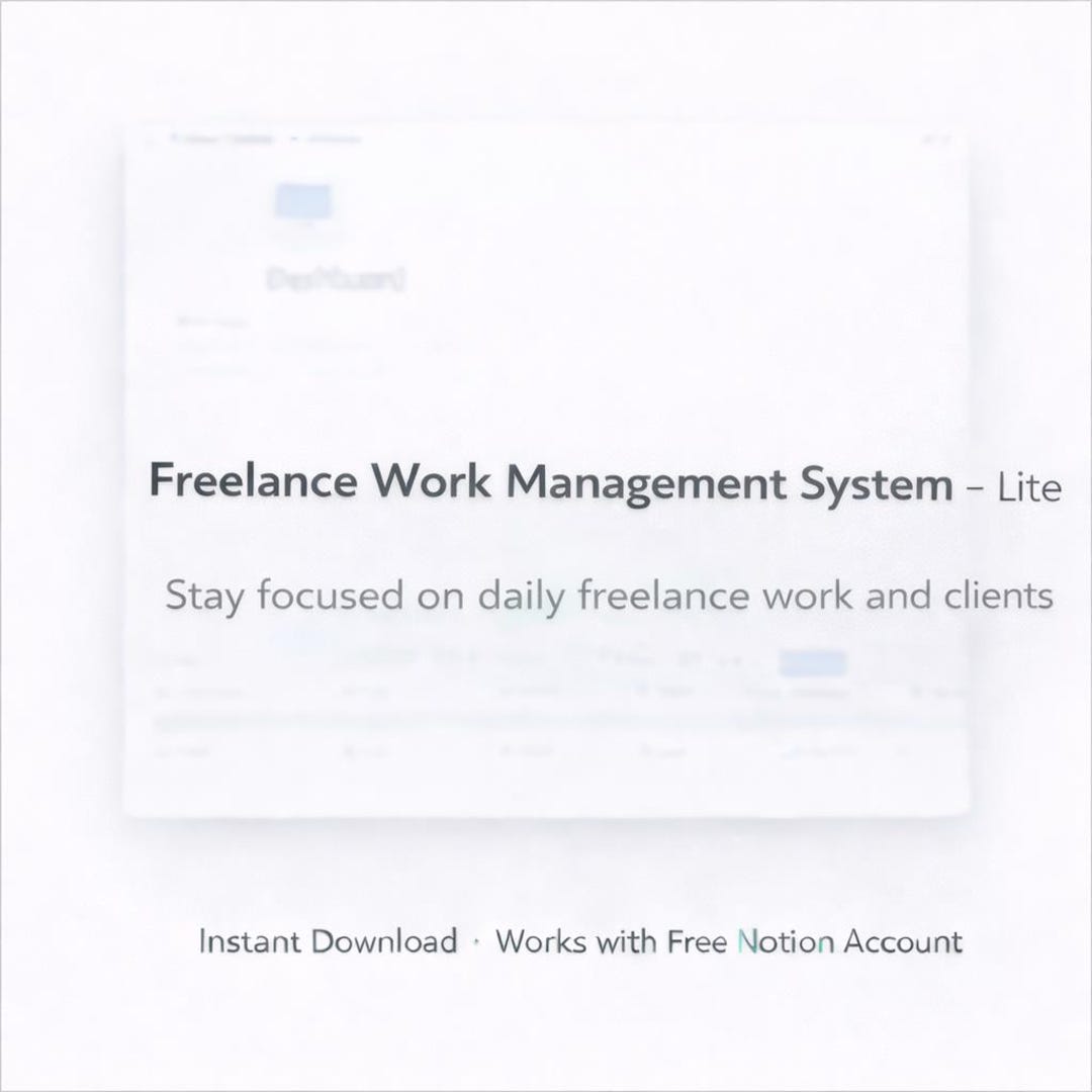 Freelance Work Management System – Simple Notion Task & Client System ...