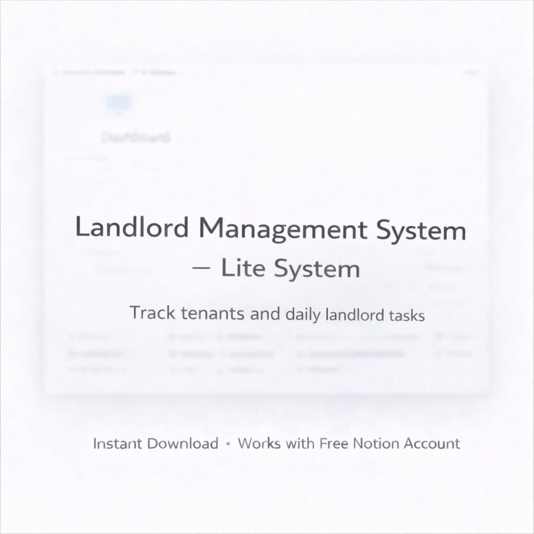 Landlord Management System — Simple Tenant Tracker (lite) - Etsy
