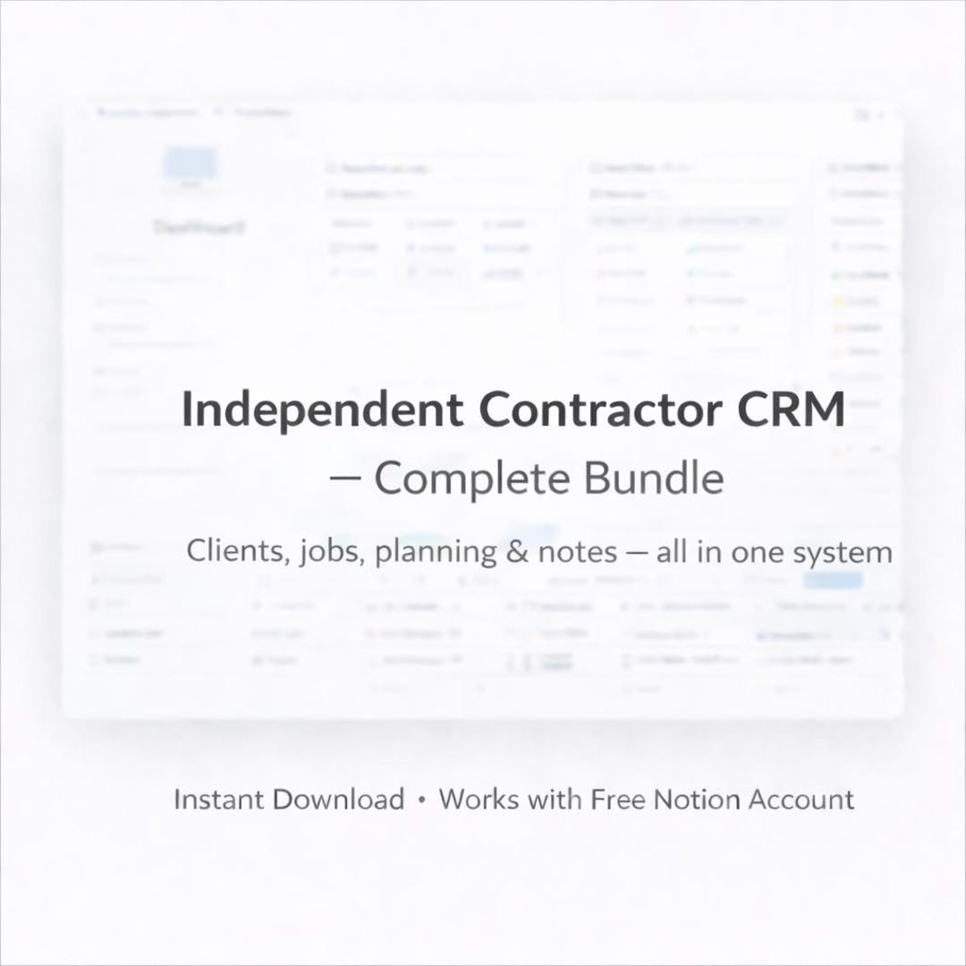 Independent Contractor CRM – Complete Contractor OS (bundle) - Etsy