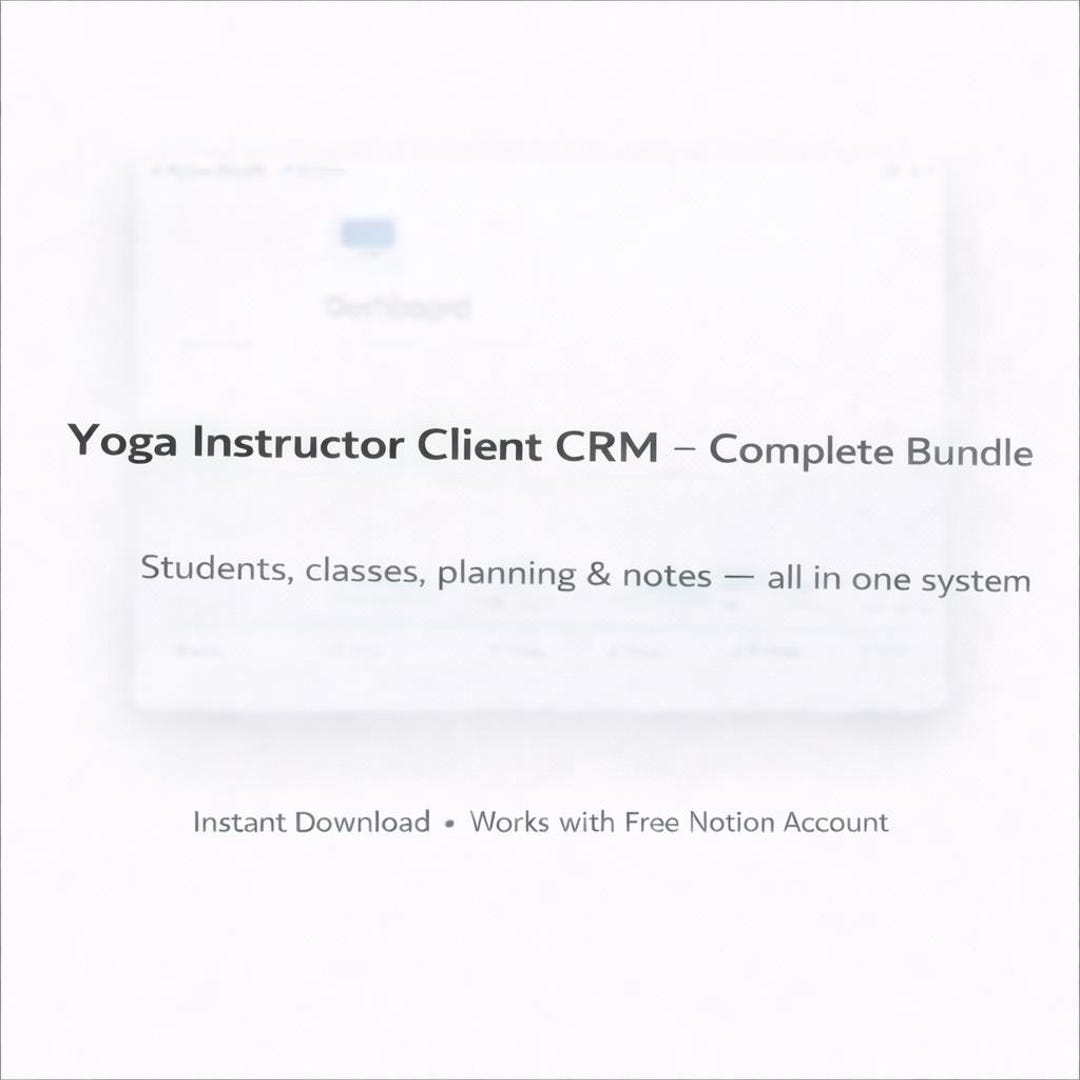 Yoga Instructor Client CRM — Complete Yoga Business OS (bundle) - Etsy