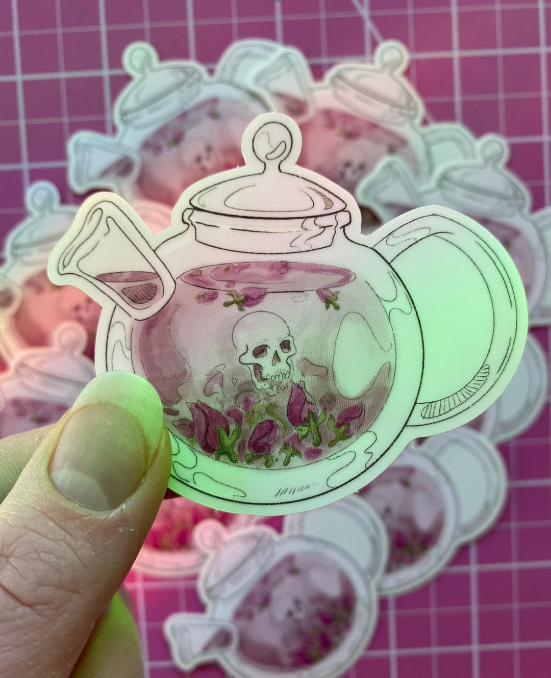 Poison Skull Tea | Translucent Vinyl Sticker - Etsy