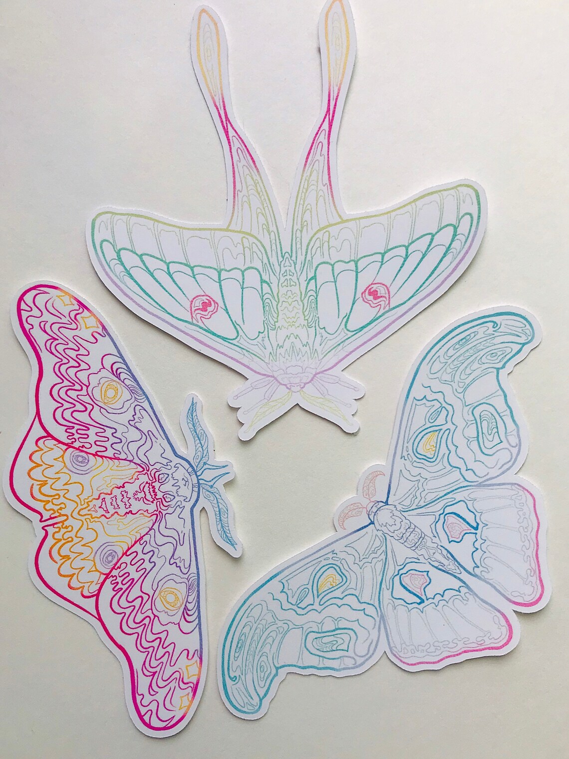 Flutter Moth Sticker Packs - Etsy