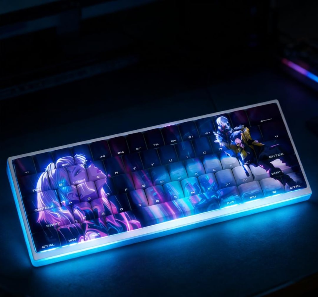 Cyberpunk Edgerunners Lucy Keycaps, Side Legends, 130 Keys PBT Cherry ...