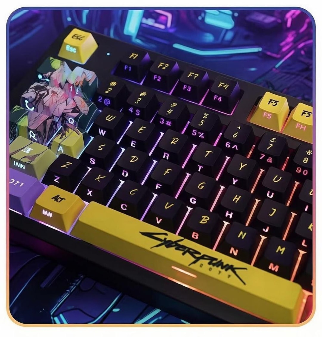 Cyberpunk&edgerunners Keycaps, Dual Legends (top + Side Print), 124 ...