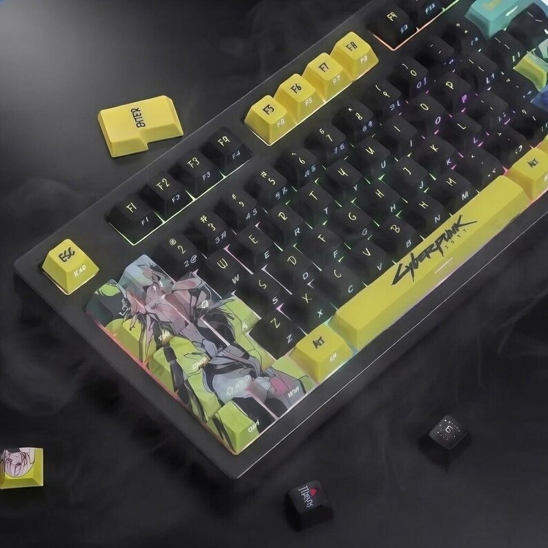 Cyberpunk&edgerunners Keycaps, Dual Legends (top + Side Print), 124 ...