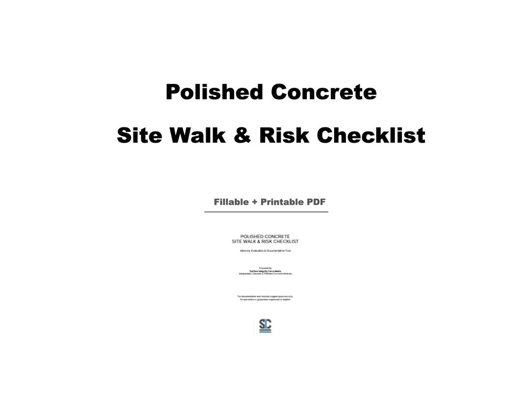 Polished Concrete Site Walk and Risk Checklist | Fillable and Printable ...