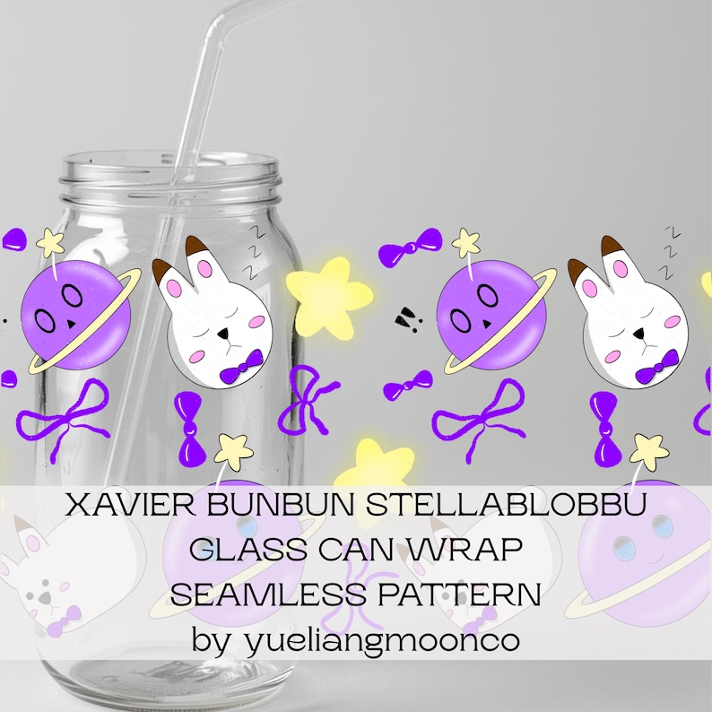 Love and Deepspace Xavier Bunbun Stellablobbu Hand-drawn Seamless Glass ...