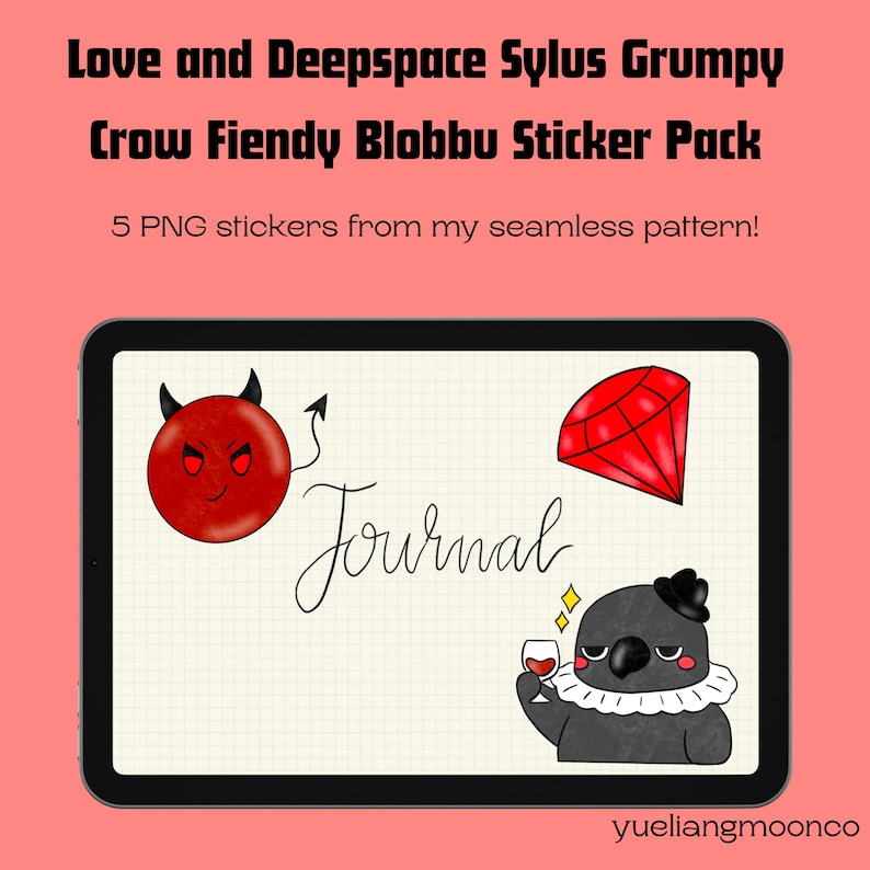 Love and Deepspace Sylus Grumpy Crow Fiendy Blobbu Clip Art Digital ...