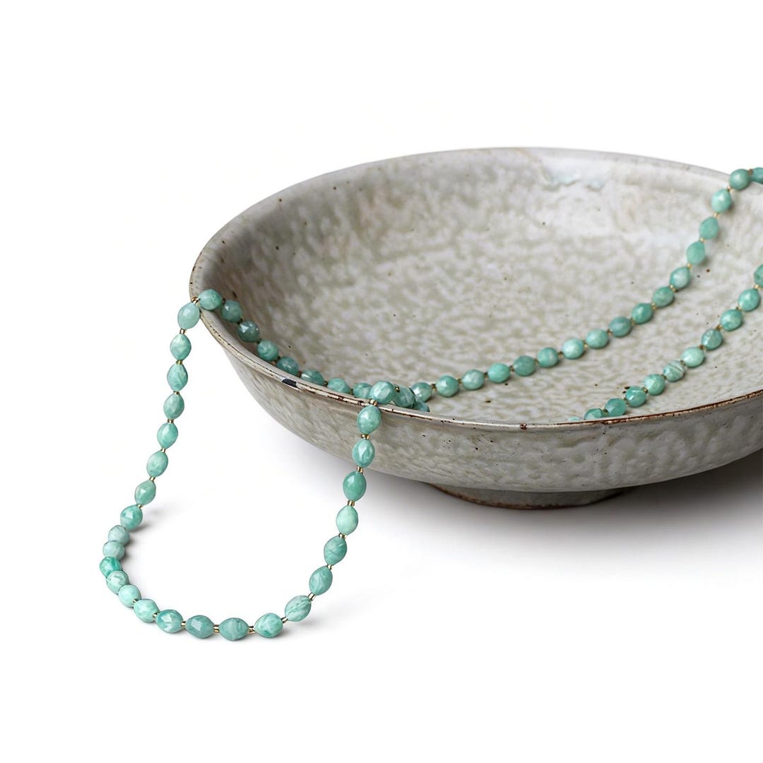 Minimalist African Imported Tianhe Stone Long Beaded Necklace ...
