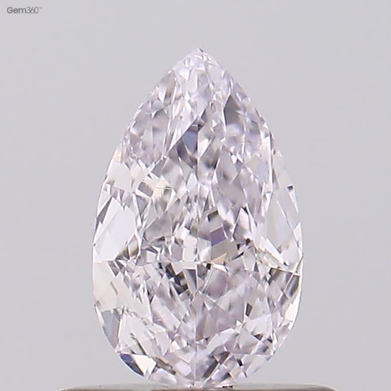 0.60 CT GIA Certified Pear Cut Very Light Pink Natural Diamond: VS2 ...