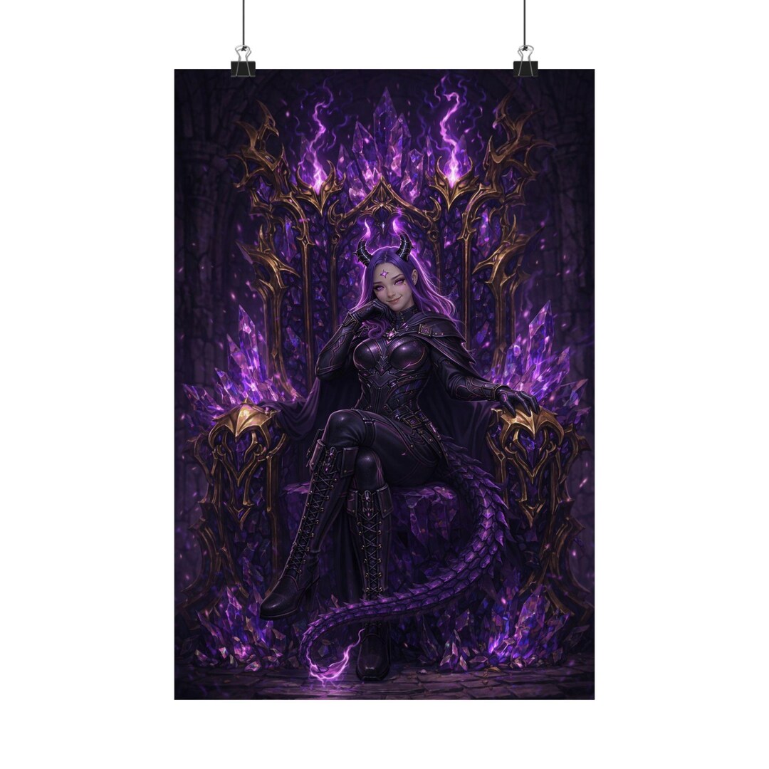 Violet Hex Sorceress Dark Fantasy Demon Mage Poster Print (12x18) - Etsy