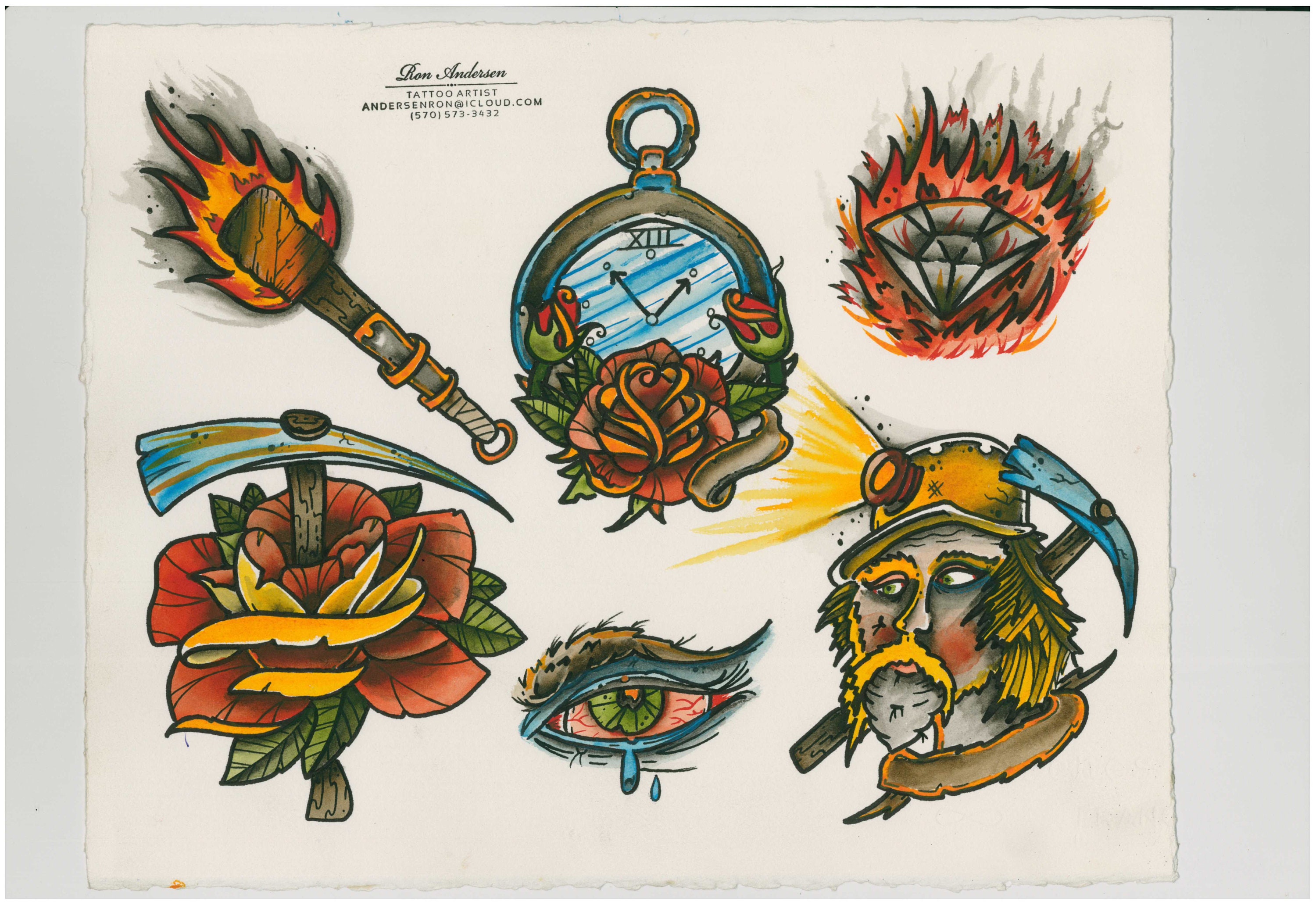 Traditional Tattoo Flash Set Two. Sheet Two. - Etsy