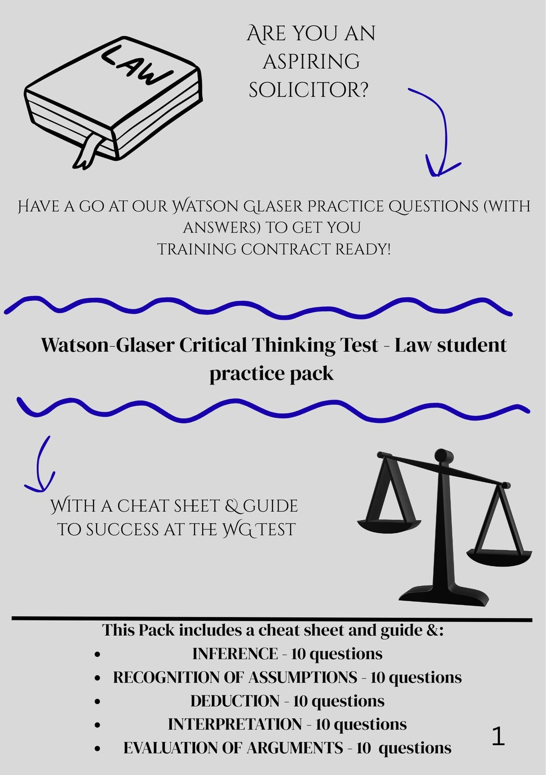 Watson Glaser Practice Pack - Including Cheat Sheet & 50 Questions With ...