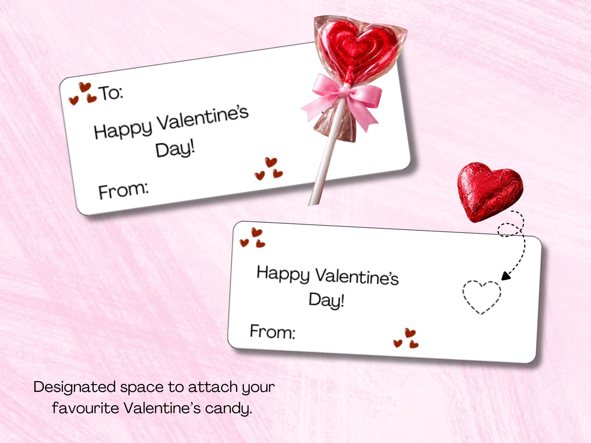 Classic Candy Valentine Card Bundle: "happy Valentine's Day!" - Etsy