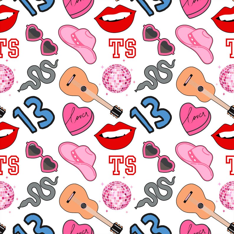 Swift PNG Thirteen Era Taylor Seamless Pattern for Fabric Design ...
